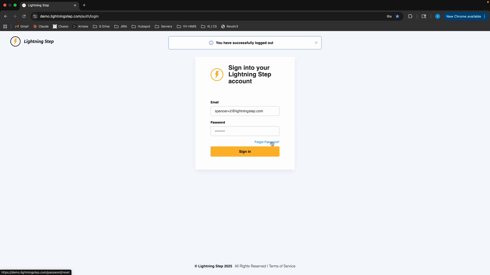 Logging Into Lightning Step for the First Time