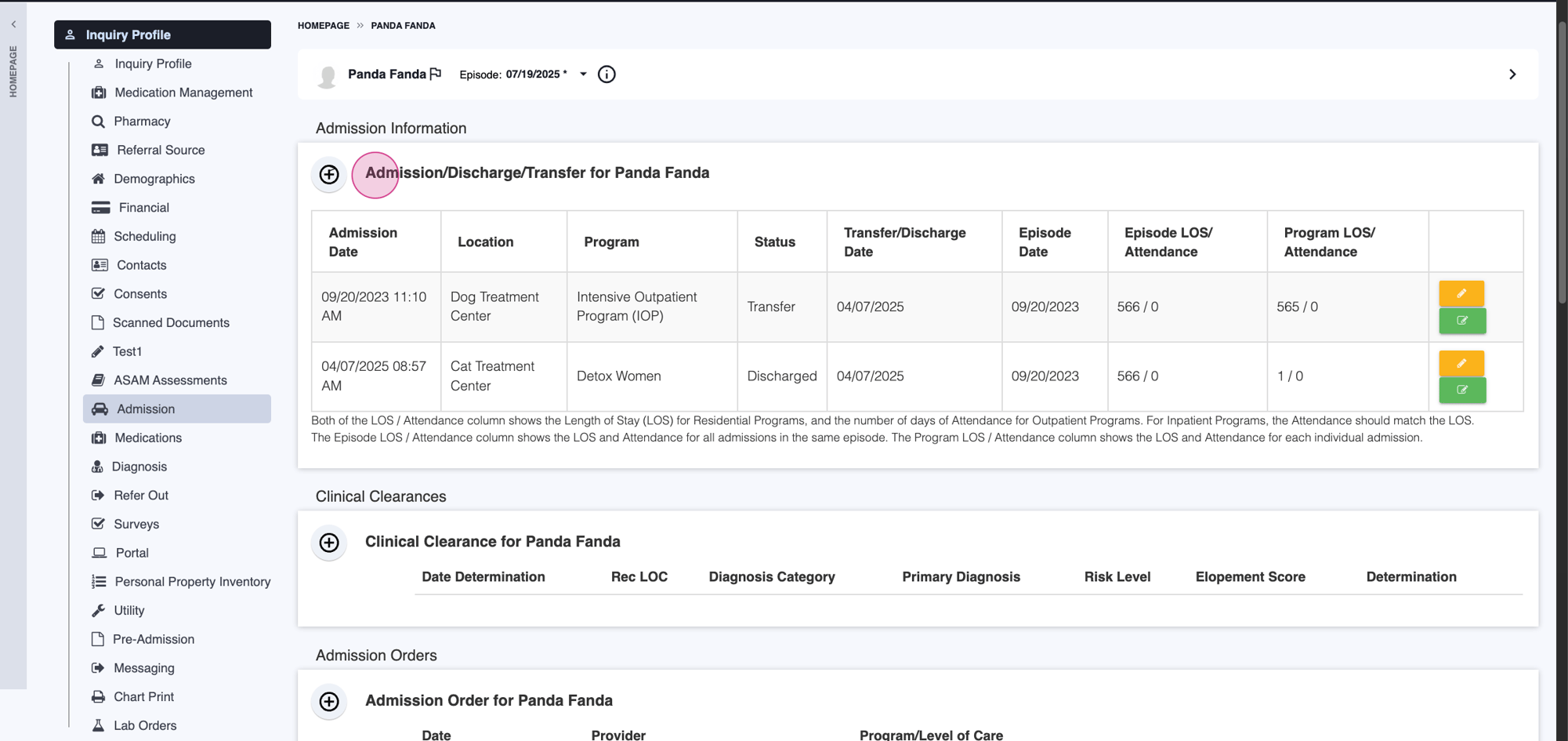 How to Admit a Client