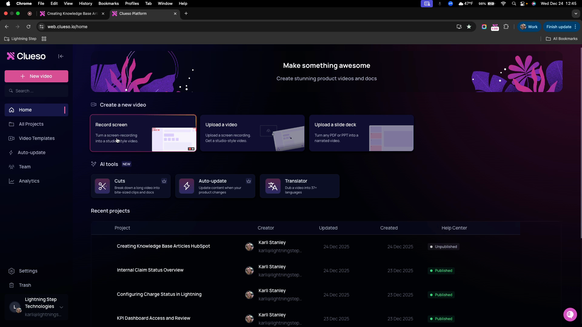 Creating Knowledge Base Content with ClueSo