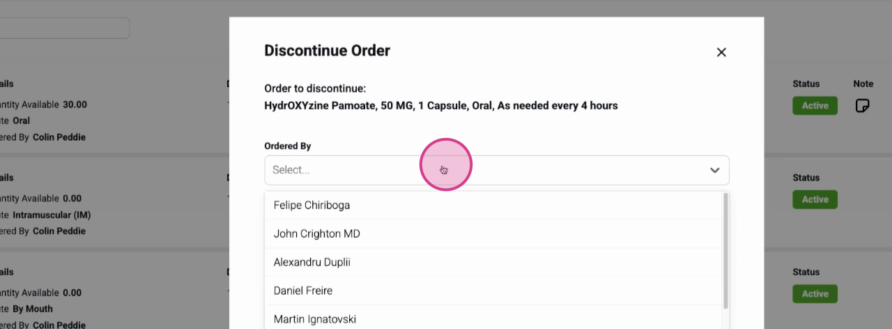 Discontinue Medication Orders